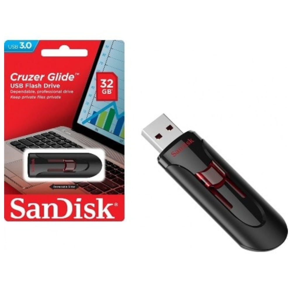SANDISK 32GB USB 3.0 FLASH CRUZER GLIDE - Technocrat Nigeria