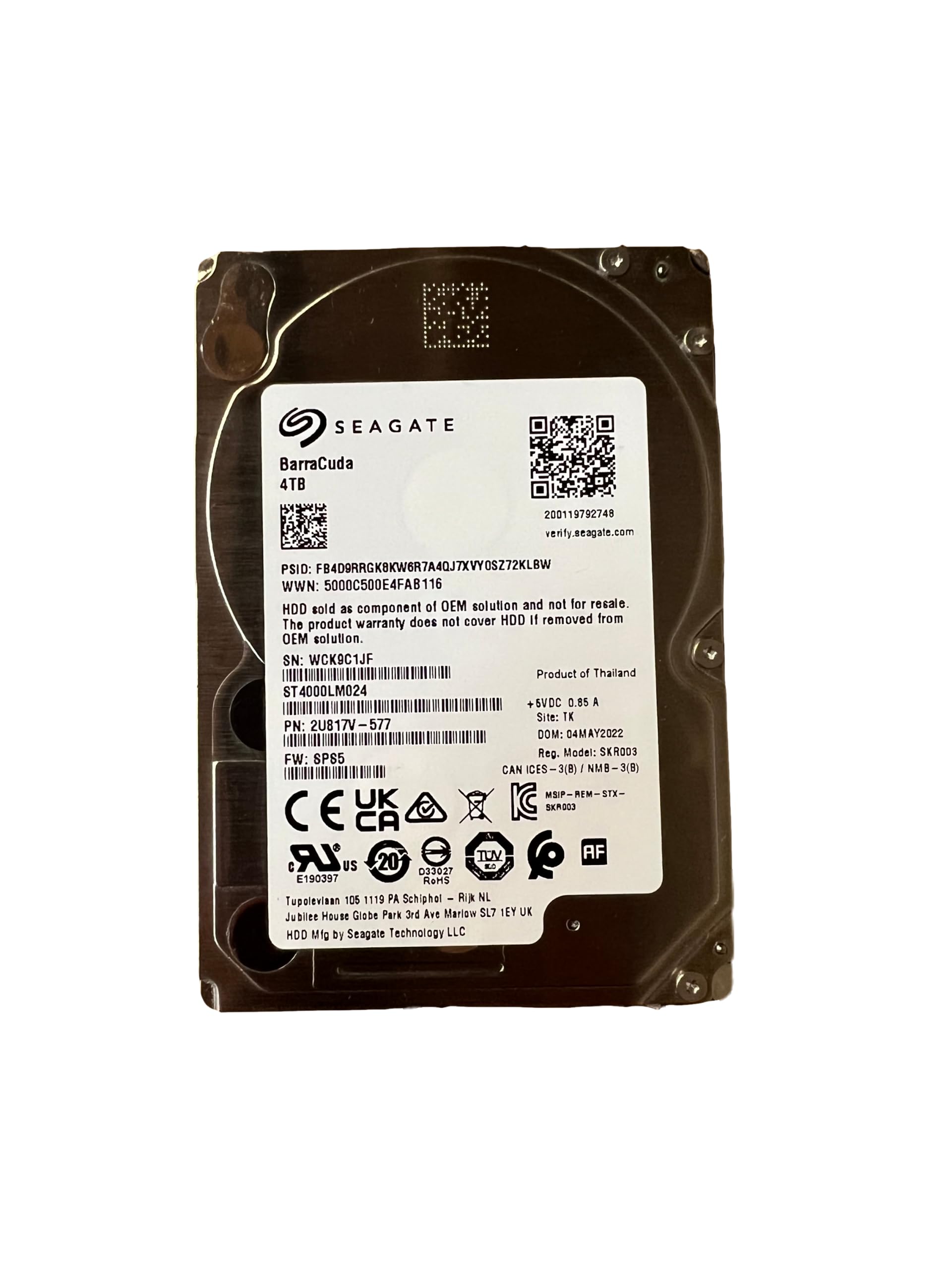 GENERIC 4TB SEAGATE 2.5” SATA HDD+TRAY